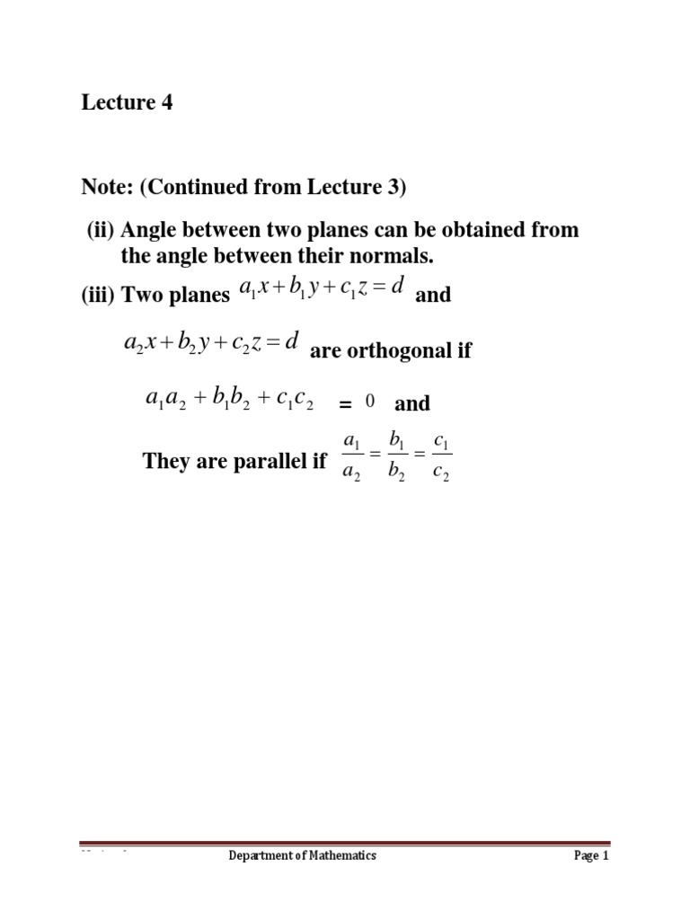 D4 3d Geometry Pdf Plane Geometry Equations