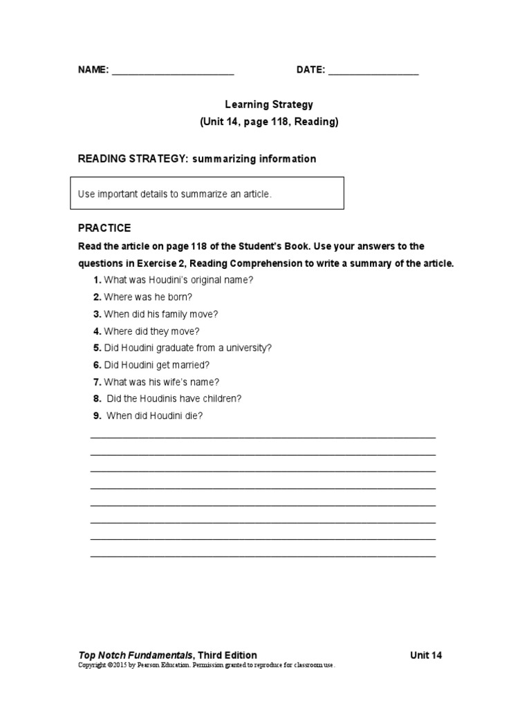UNIT - 14 - P118 - Reading Top Notch | PDF | Self-Improvement