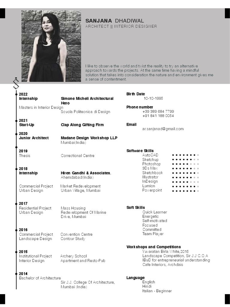 CV - Sanjana Dhaidwal | Download Free PDF | Design