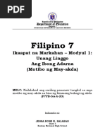 (Week 1) FIL 7 Q2 Nasusuri Ang Mga Detalye NG Tekstong Pampanitikan para Sa Kritikal | PDF