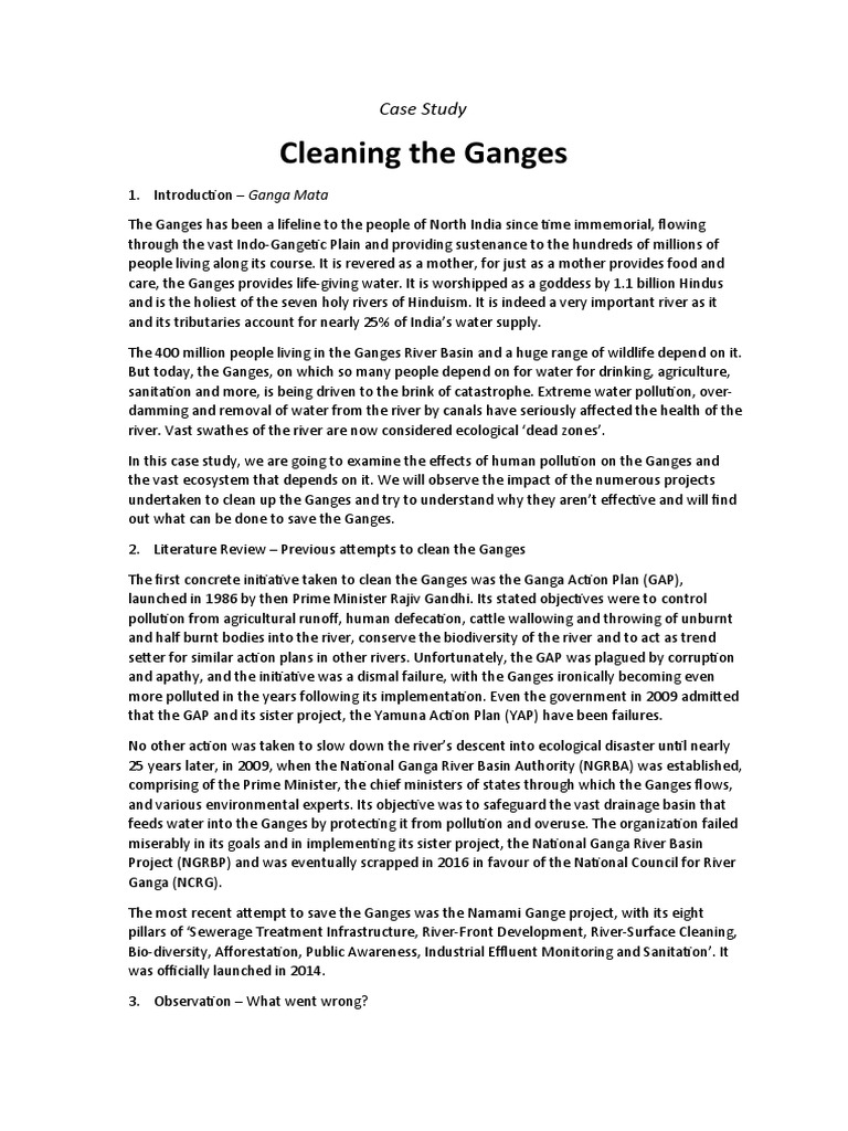 Case Study - Cleaning The Ganges | PDF | Water Management | Hydraulic ...
