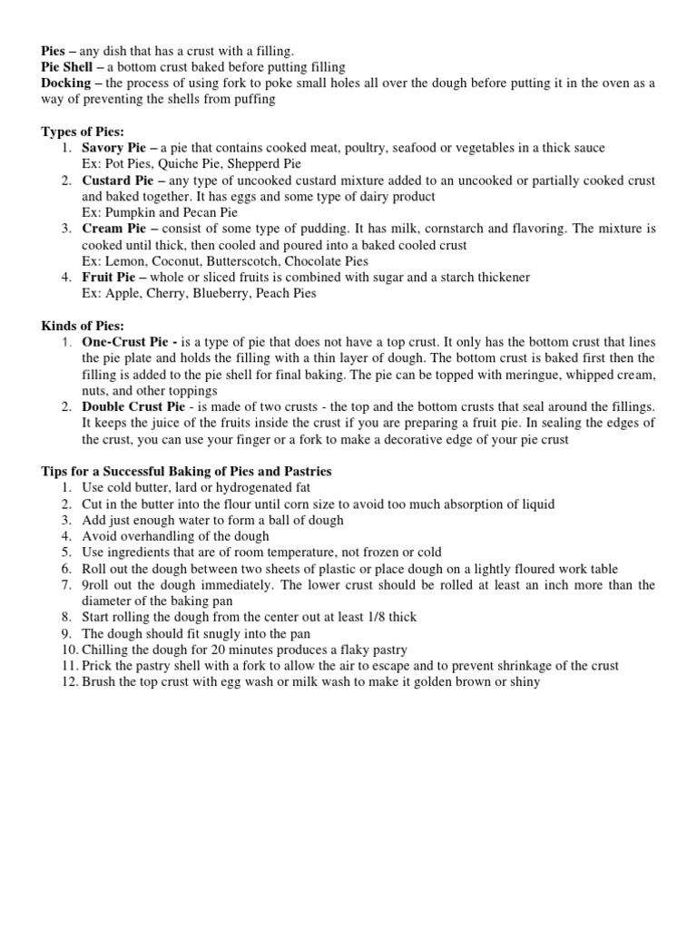 PIES | PDF | Custard | Baking