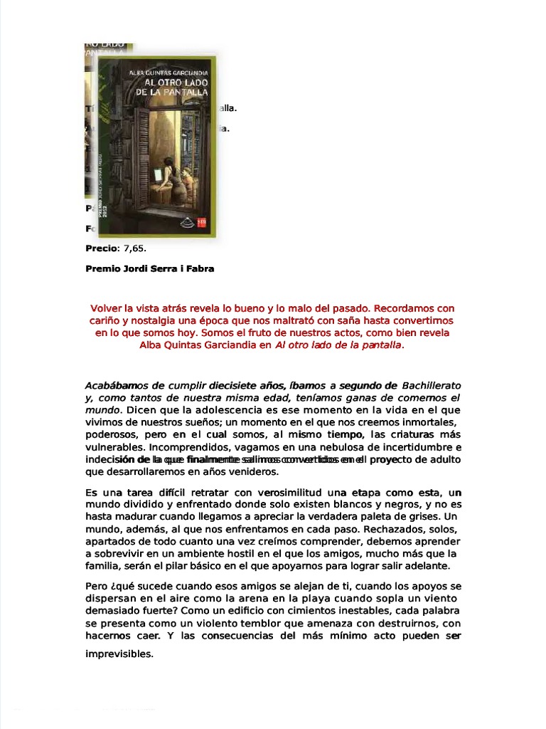 Al Otro Lado de La Pantalla Alba Quintas Garciandi Compress | PDF