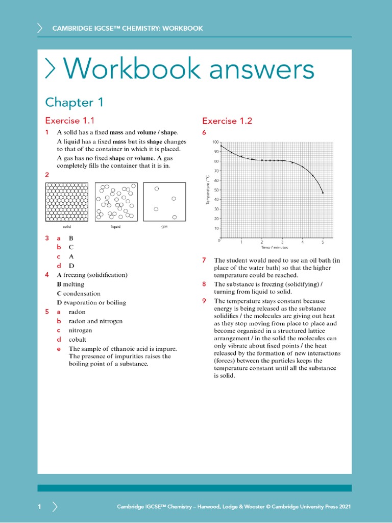 Igcse Chemistry 5ed Workbook Answers | PDF Igcse Chemistry 5ed Workbook Answers | PDF