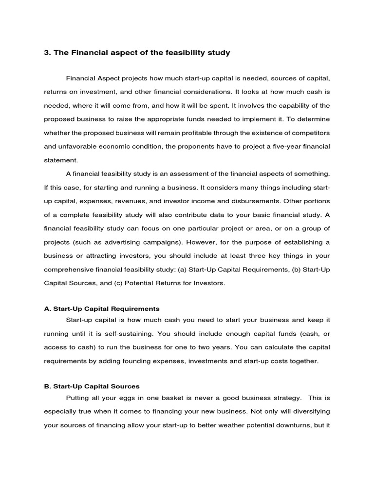 3 Is Financial Aspect of The Study | PDF | Expense | Venture Capital