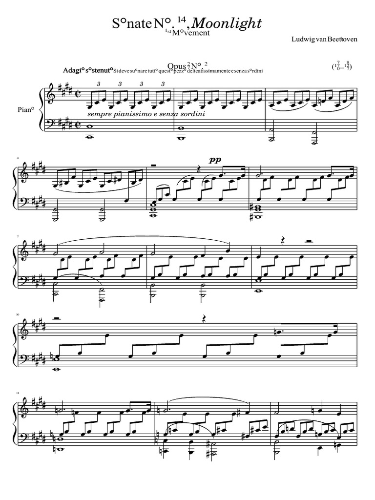 Moonlight Sonata Analysis | PDF