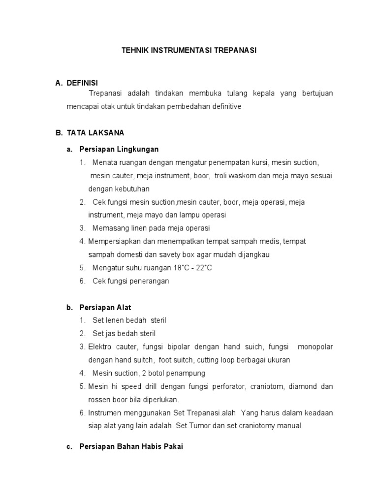 Tehnik Instrumentasi Trepanasi | PDF