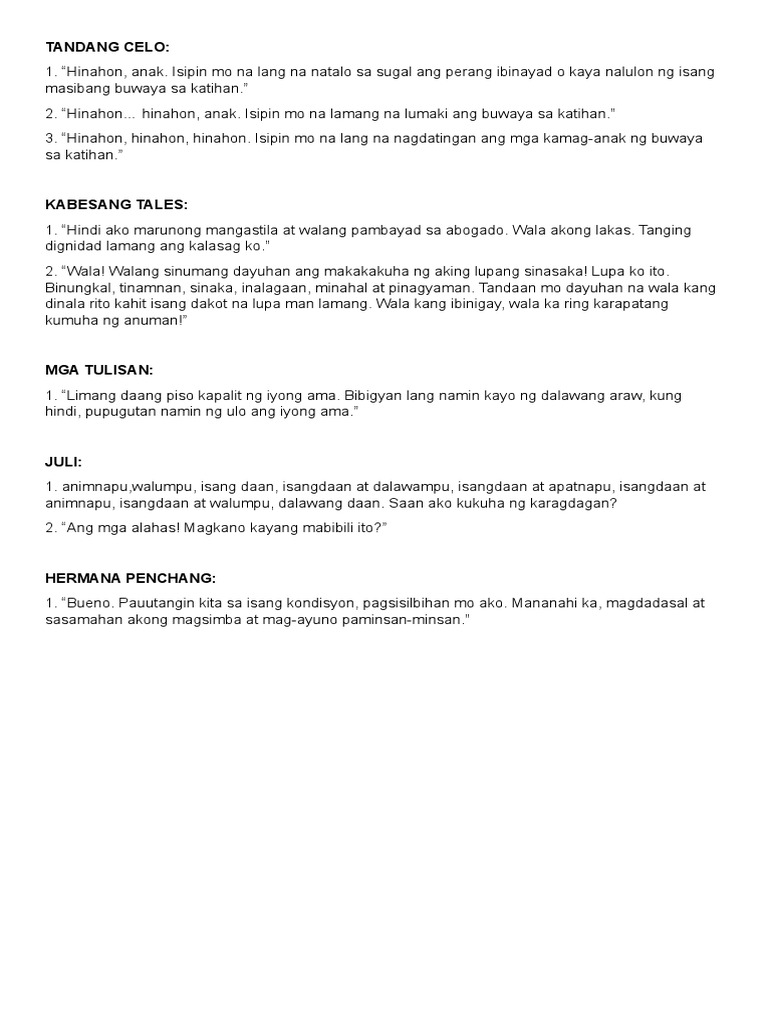 TANDANG CELO Script | PDF