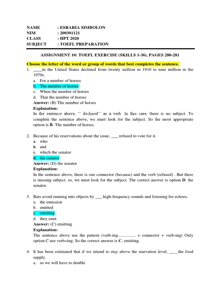Assignment 10 | PDF | Linguistics | Grammar