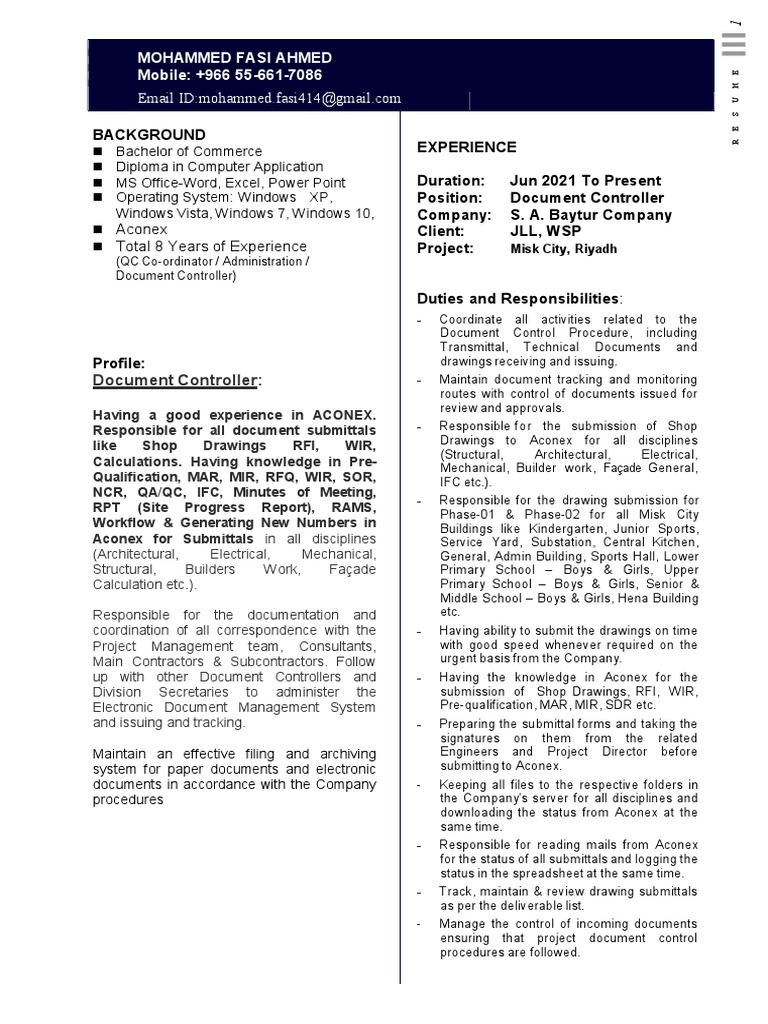 Mohammed Fasi Ahmed - CV | PDF | Image Scanner | Computing
