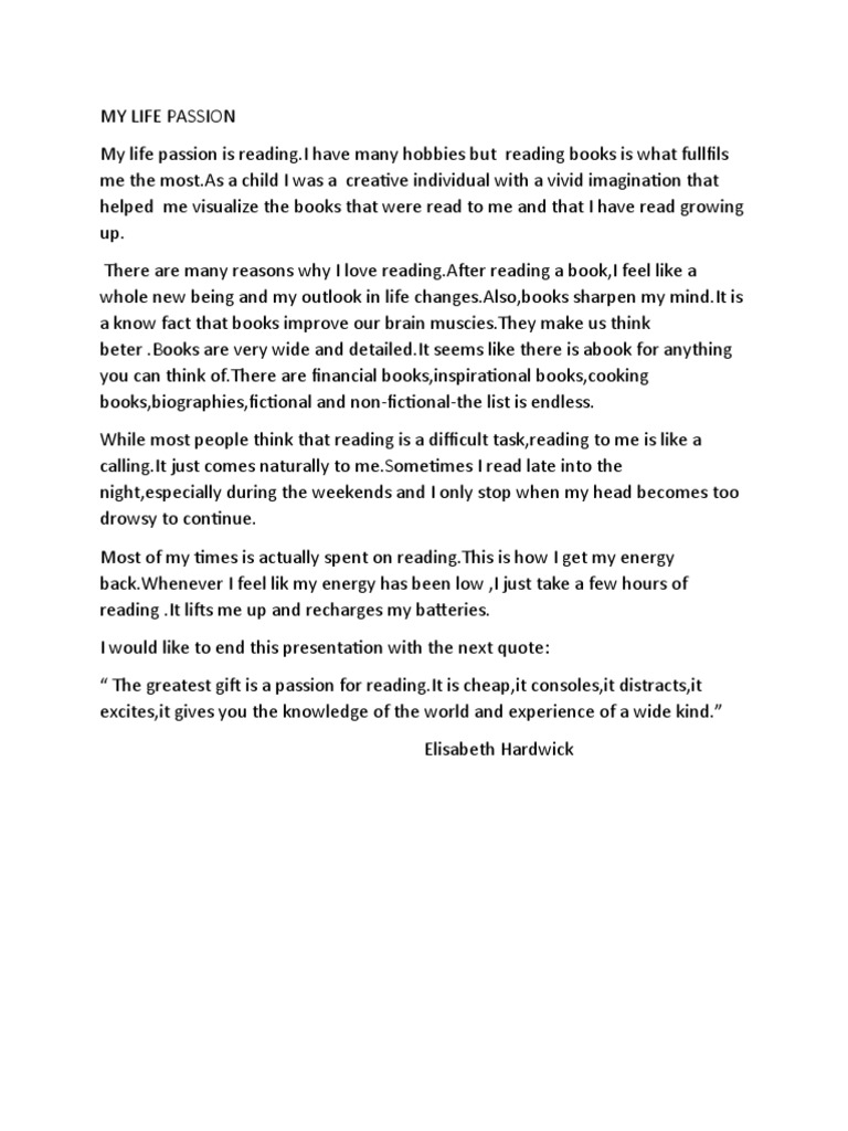 My Life Passion | PDF