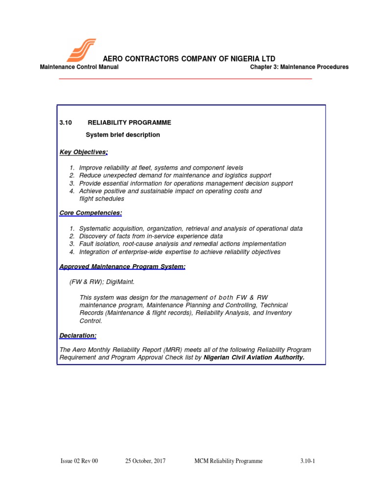 MCM 3.10 Reliability Programme Issue 2 Rev 0 Oct 2017 | PDF ...