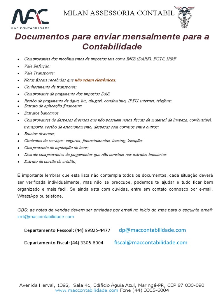 Documento para Contabilidade | PDF
