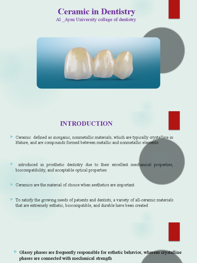Ceramic in Dentistry 1 | PDF | Ceramics | Chemistry