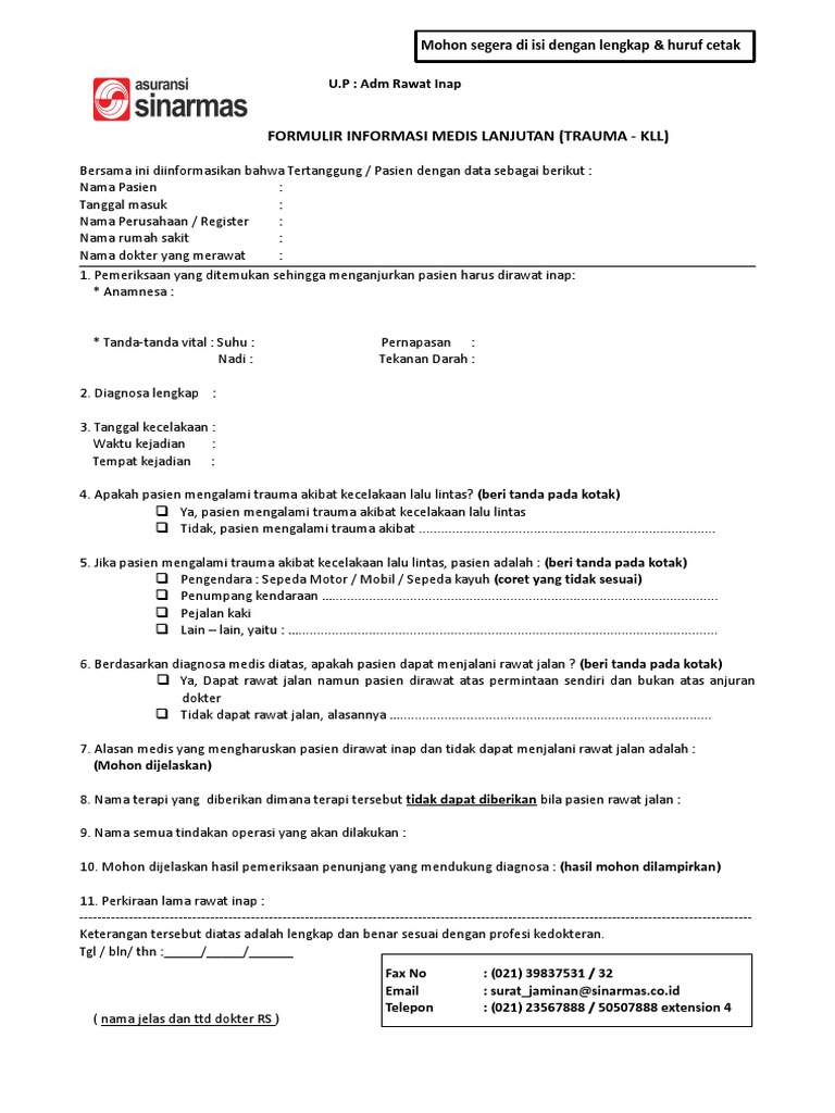 Formulir TRAUMA - KLL | PDF | Hukum