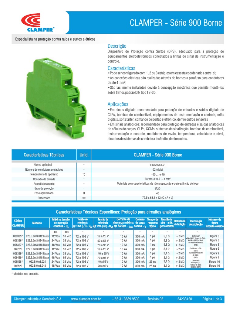 Manual de Instalação DPS Clamper 900 | PDF | Controlador lógico ...