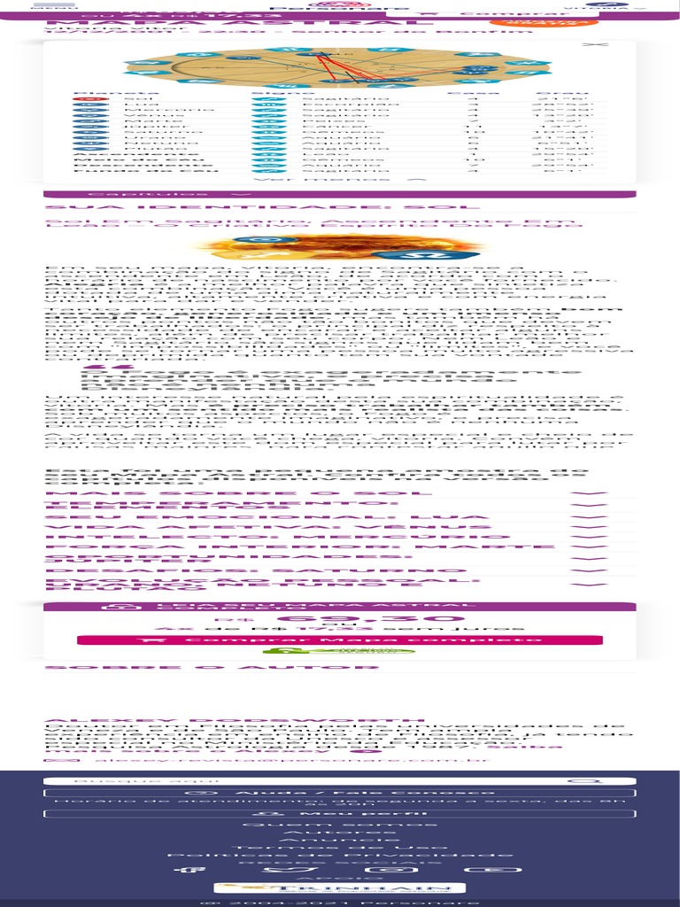 Mapa Astral Personare | PDF | Zodíaco | Astronomia