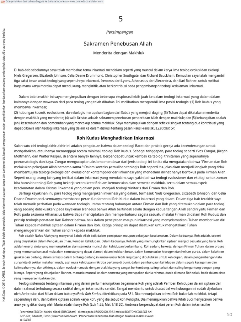 Denis Edwards Deep Incarnation Chapter 2.en - Id | PDF