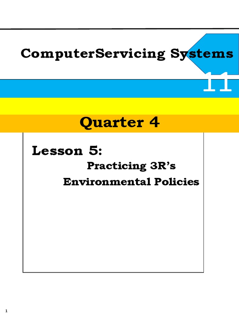 Computerservicing Systems: Quarter 4 | PDF | Waste | Recycling
