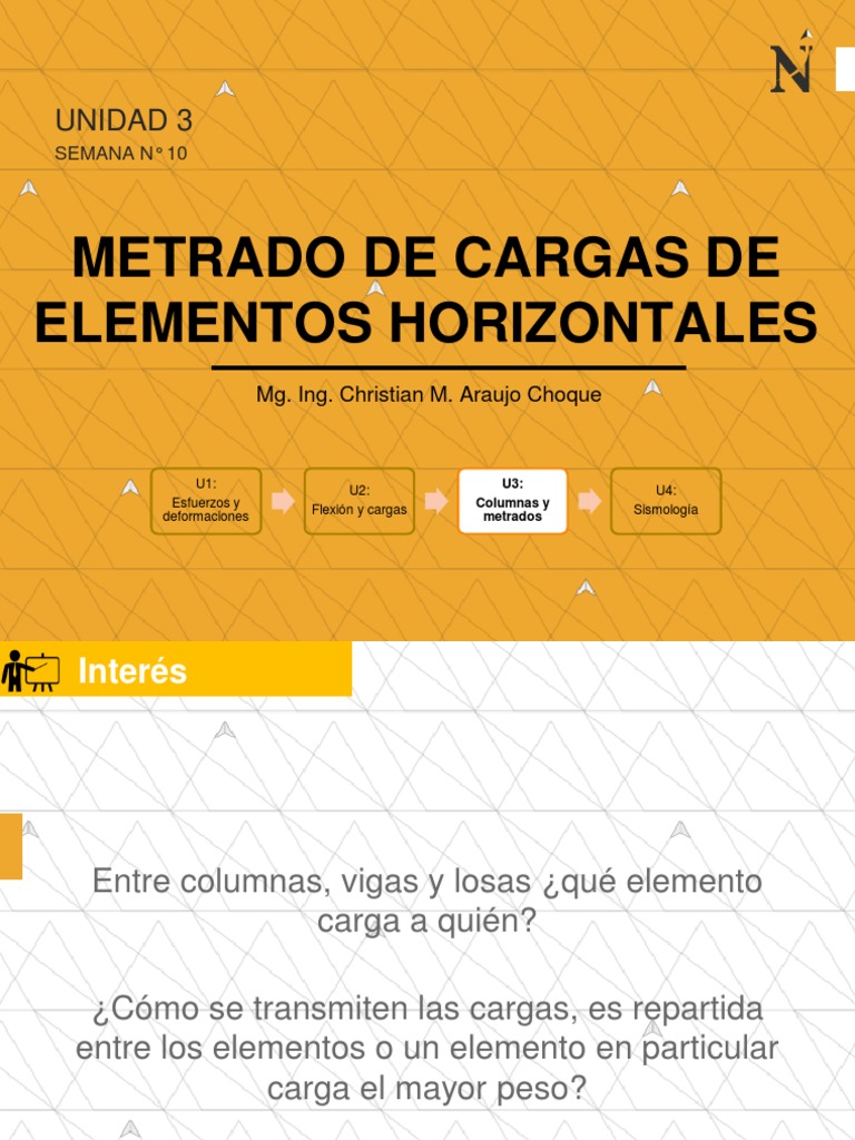 S10 Metrado de Cargas de Elementos Horizontales | PDF | Viga (Estructura) | Ingeniería de ...