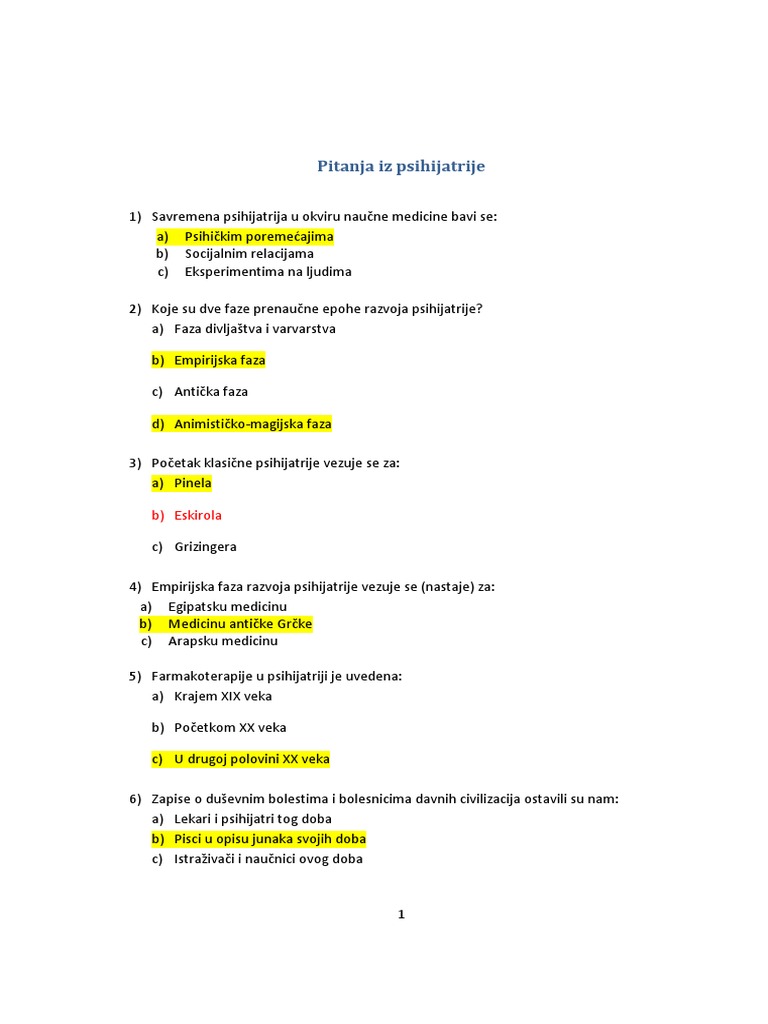 Psihijatrija Za Stomatologe | PDF