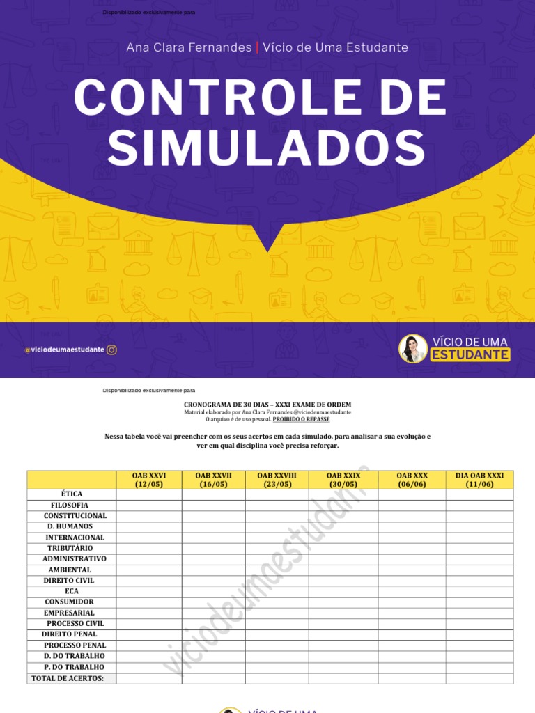 Planilha Controle Simulado | PDF