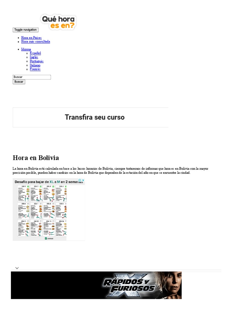 Hora en Bolivia Ahora - Reloj Con Hora Exacta en Bolivia | PDF | Bolivia