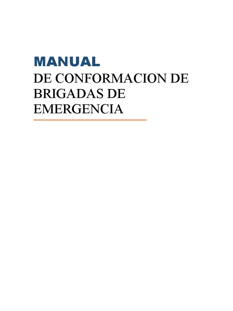 Manualde Conformacion de Brigada | PDF | Emergencia