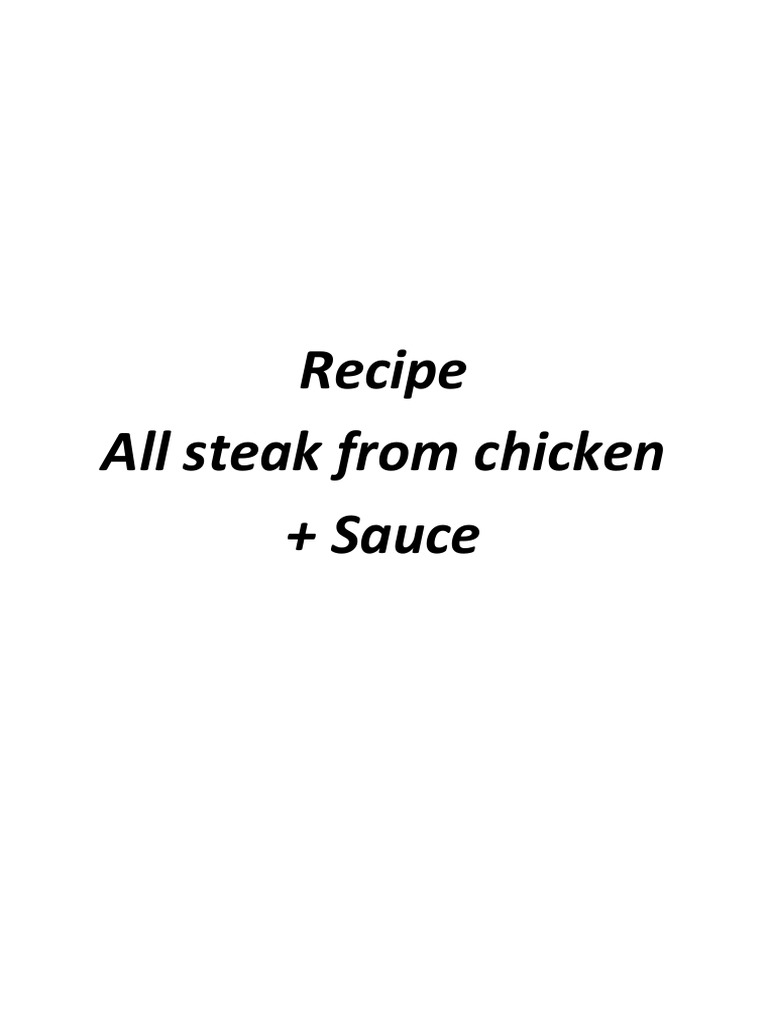 Recipe Chicken | PDF
