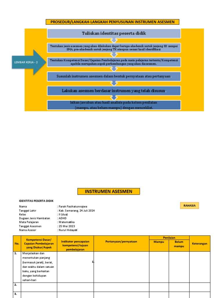Lembar Kerja 2 Instrumen Asesmen | PDF