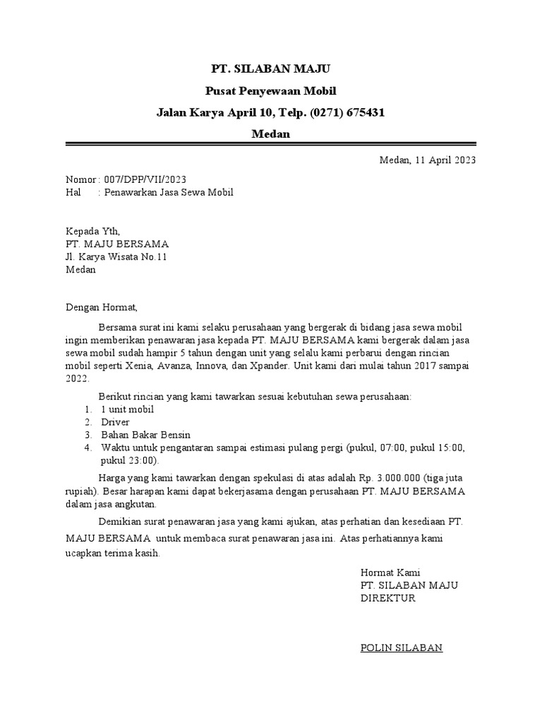 Surat Pesan Bisnis | PDF