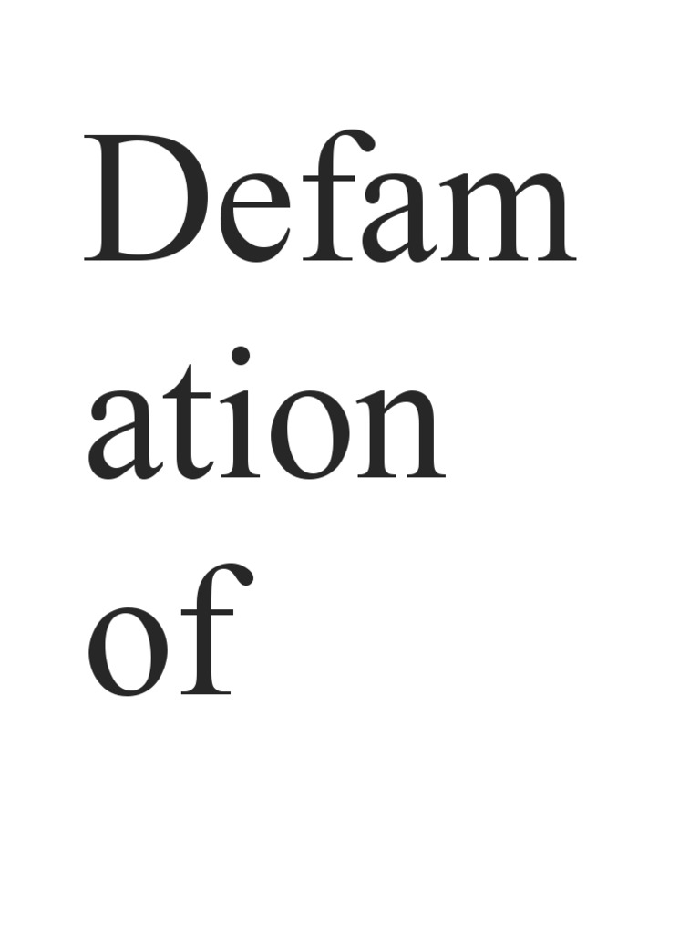 Defam Ation of | PDF | Defamation | Johnny Depp