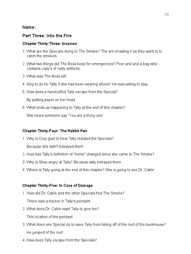 Uglies Study Guide Part 3 | PDF | Self-Improvement