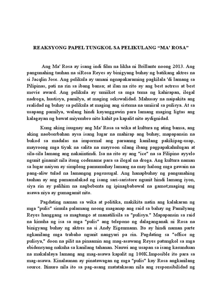 Reaction Paper | PDF