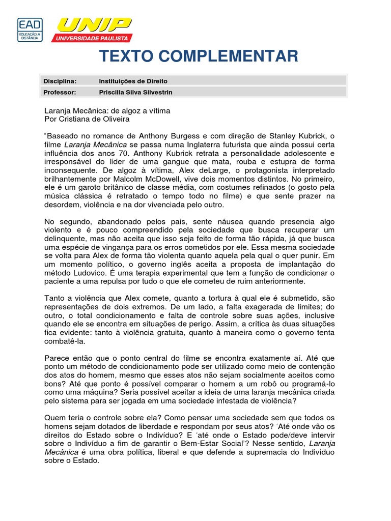 Texto Complementar | PDF