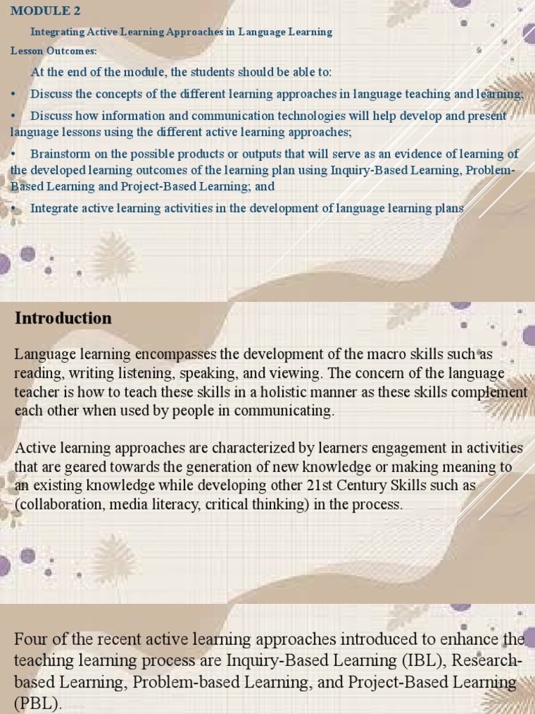Active Learning in Language Education | PDF | Project Based Learning ...