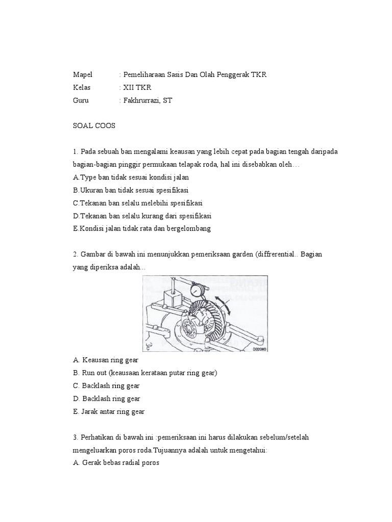 Soal Ujian Sasis XII Ganjil OK | PDF