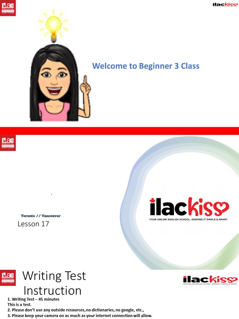 Beginner 3 Writing Test Guide | PDF | Linguistics