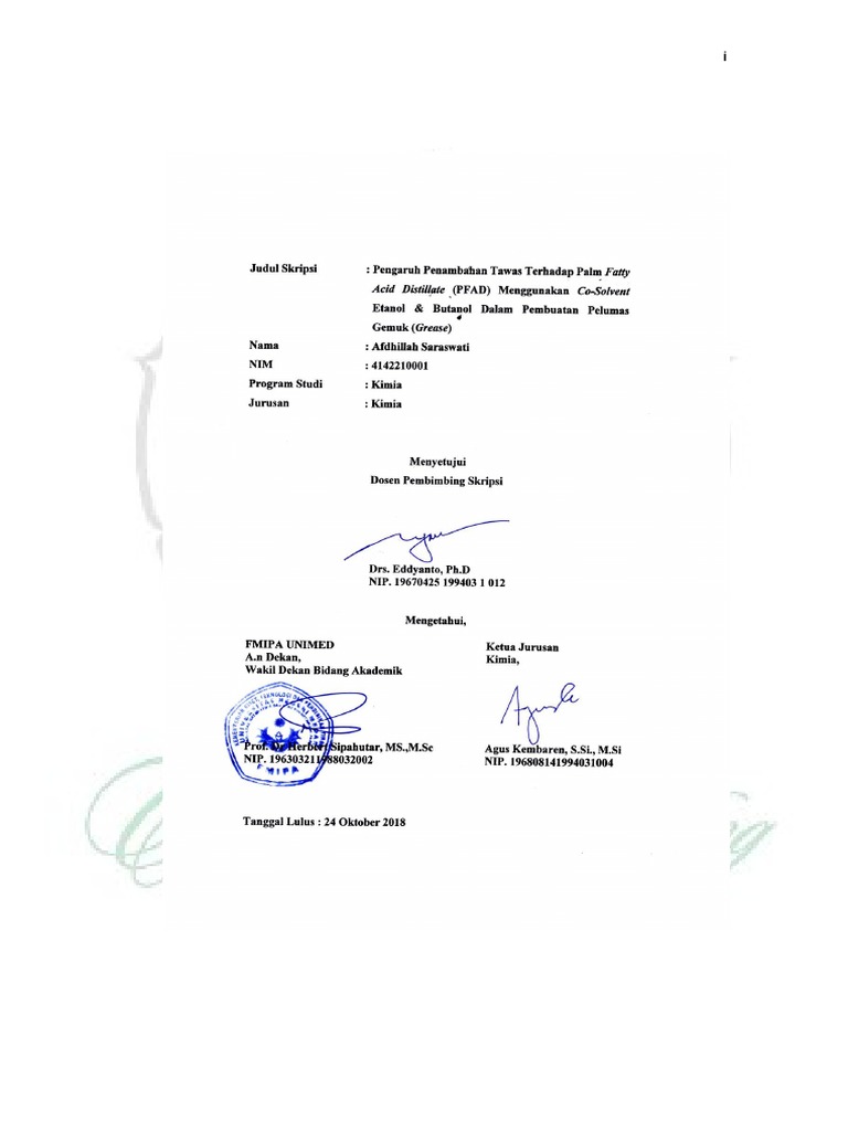 NIM. 4142210001 Lembar Pengesahan PDF | PDF