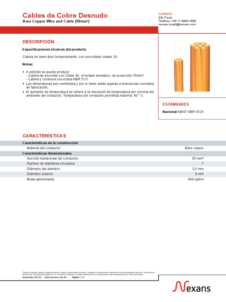 Cable de Cobre Desnudo | PDF | Electricidad | Naturaleza