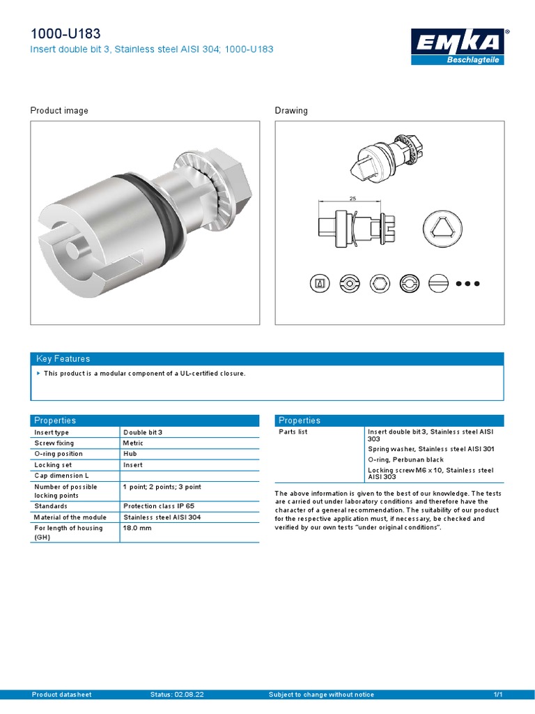 UL 183 Modular Closure Insert Datasheet | PDF