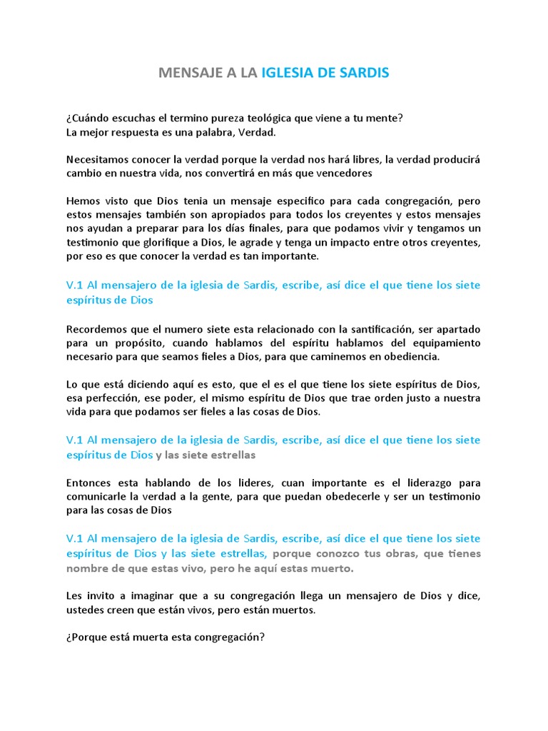 LECCION 8 - Mensaje A La Iglesia de Sardis | PDF | Noé | Mito de la ...