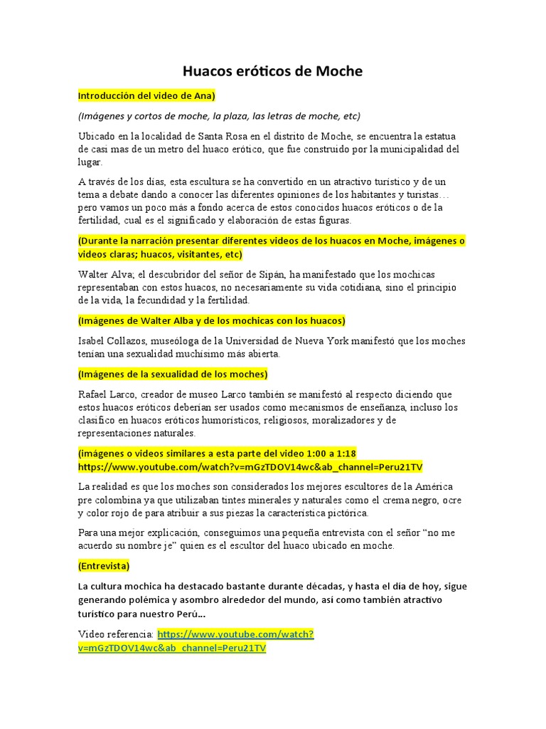 Huacos Eróticos de Moche Guion | PDF | Arte