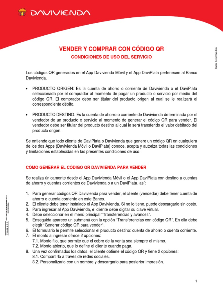 DAV CONDICIONES DE USO SERVICIO CODIGO QR Og-Jf 03 | PDF | Aplicación ...