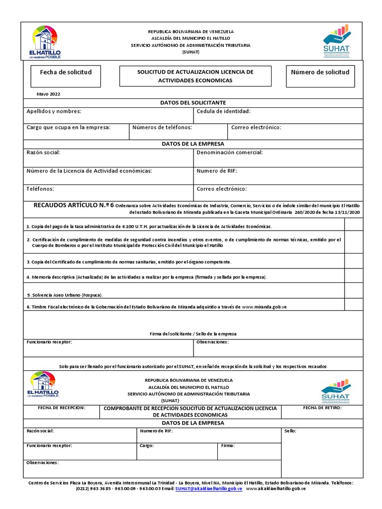 1.1 Planilla Solicitud Actualizacion Licencia Actividades Economicas ...
