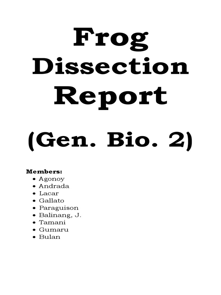 Frog Dissection Report | PDF