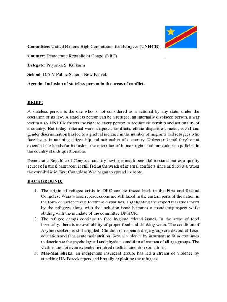 Position Paper DRC | PDF | Refugee | Democratic Republic Of The Congo
