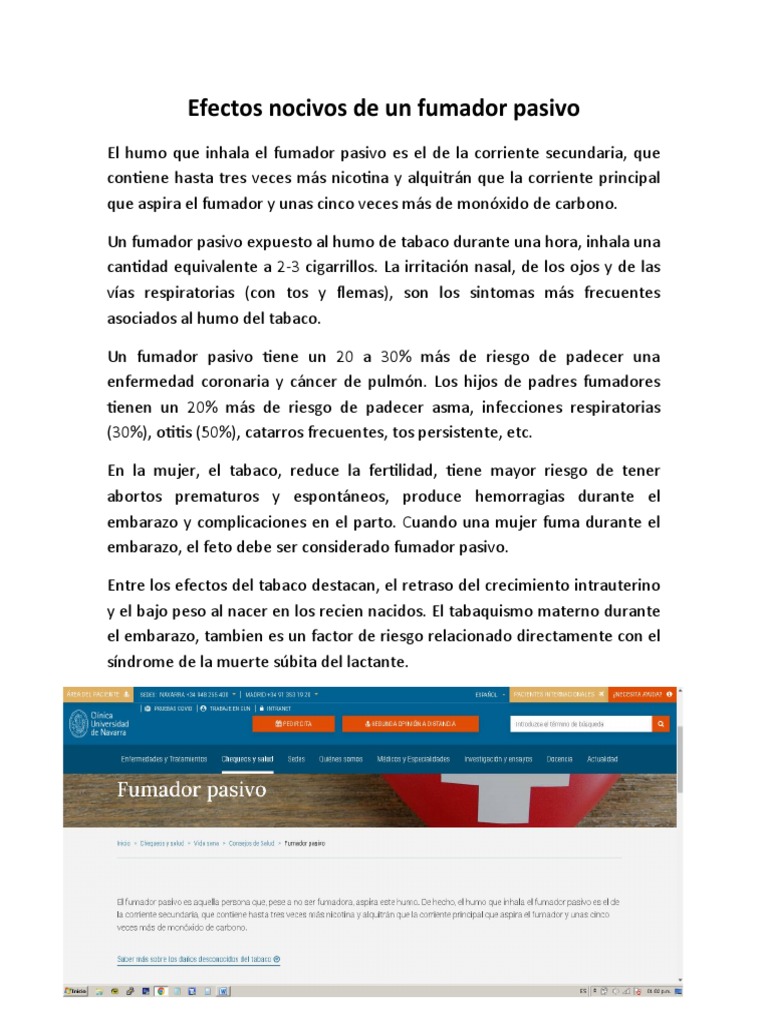Efectos Nocivos de Un Fumador Pasivo | PDF | Relaciones personales ...