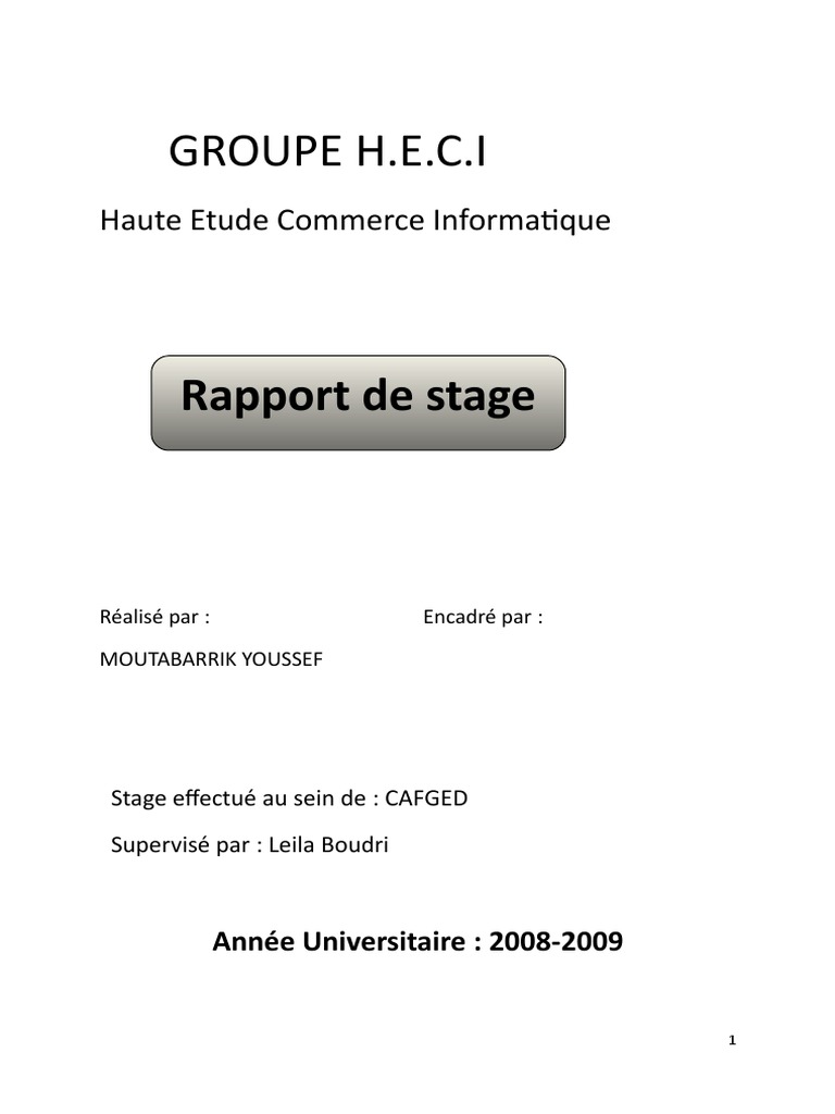 Rapport Stage | PDF