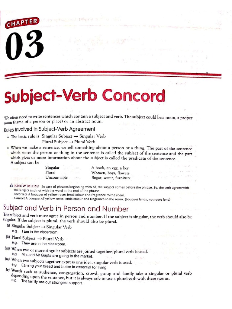 Subject-Verb Concord | PDF